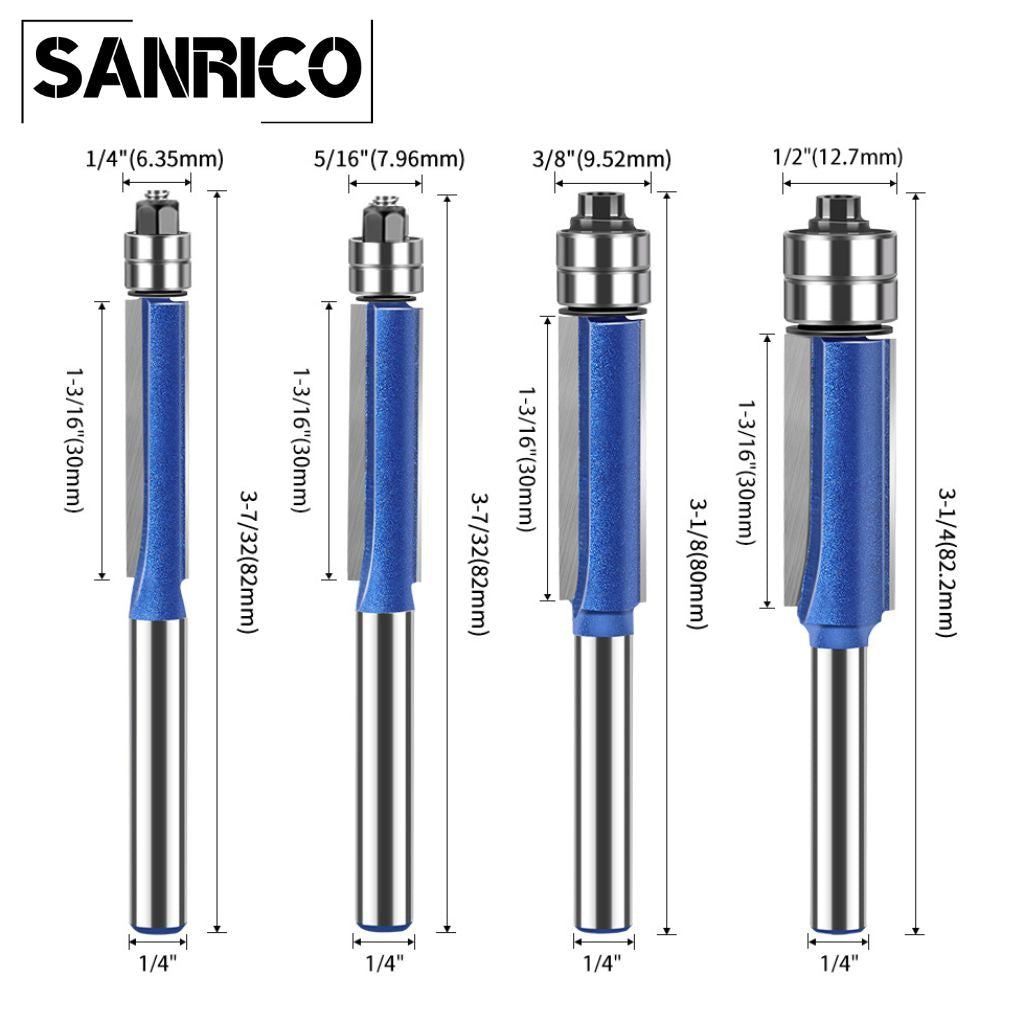 SANRICO Flush Trim Bit Set (4 bits) – SANRICO DEALS