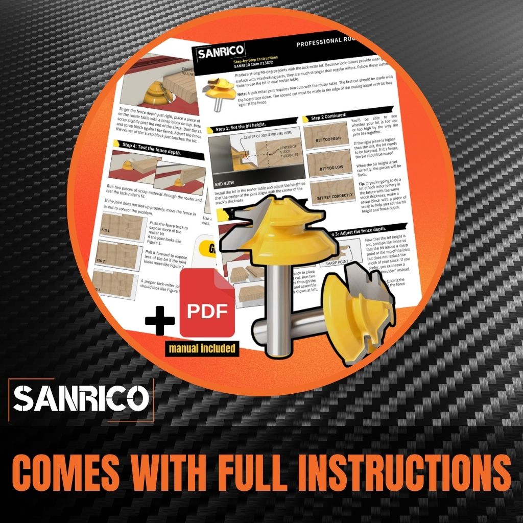 45-degree Lock Miter Router Bit Set – SANRICO DEALS